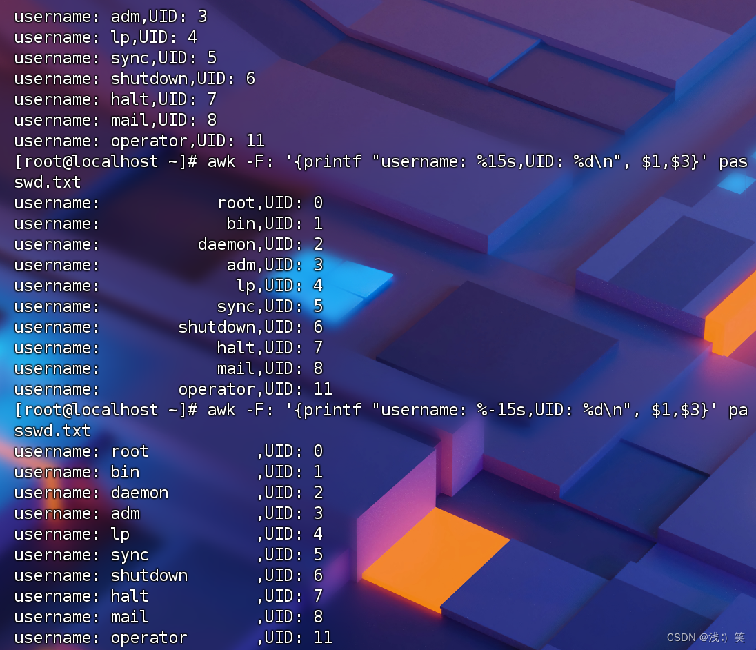 Shell三剑客：awk（格式化输出）_awk格式化输出-CSDN博客