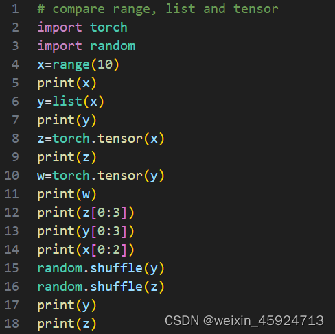 [动手学深度学习v2]学习笔记——python中range, list和pytorch tensor的区别-CSDN博客