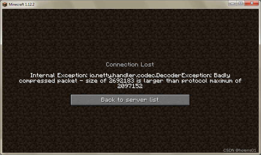 Minecraft服务器badly compressed packet报错解决方法-CSDN博客
