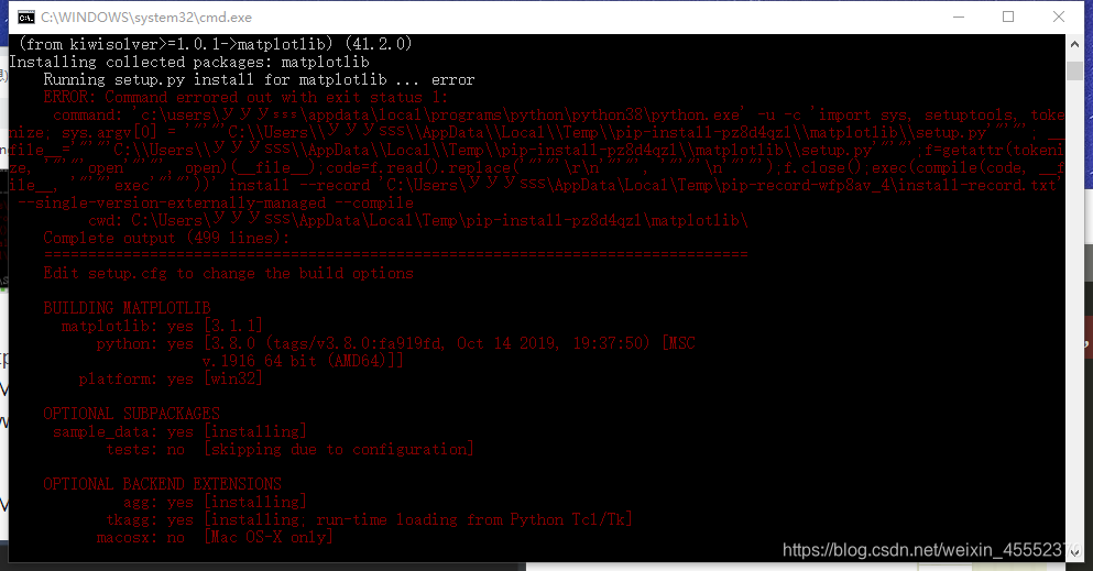pip install matplotlib报错-CSDN博客