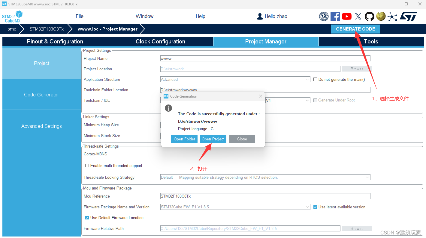 STM32新手入门篇之HAL库点灯_编程作业要求:1、硬件平台用面包板和stm32核心板构建。2、具体代码应编写在ma-CSDN博客