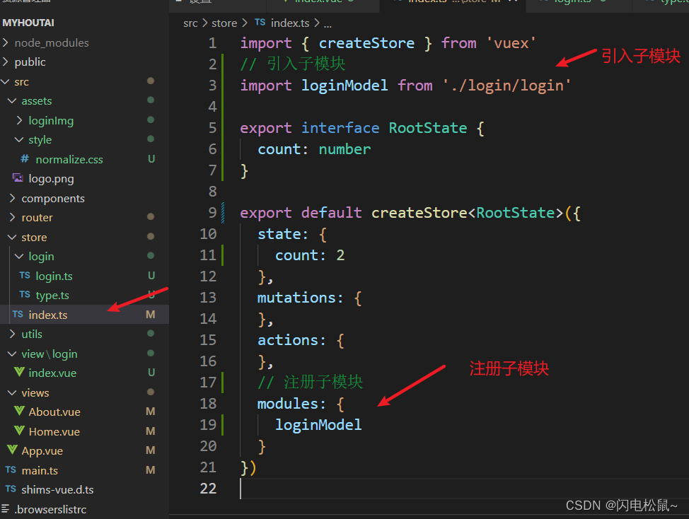 vue3+ts 使用vuex 独立模块存放数据，封装login_vue3+ts封装vuex并调用-CSDN博客