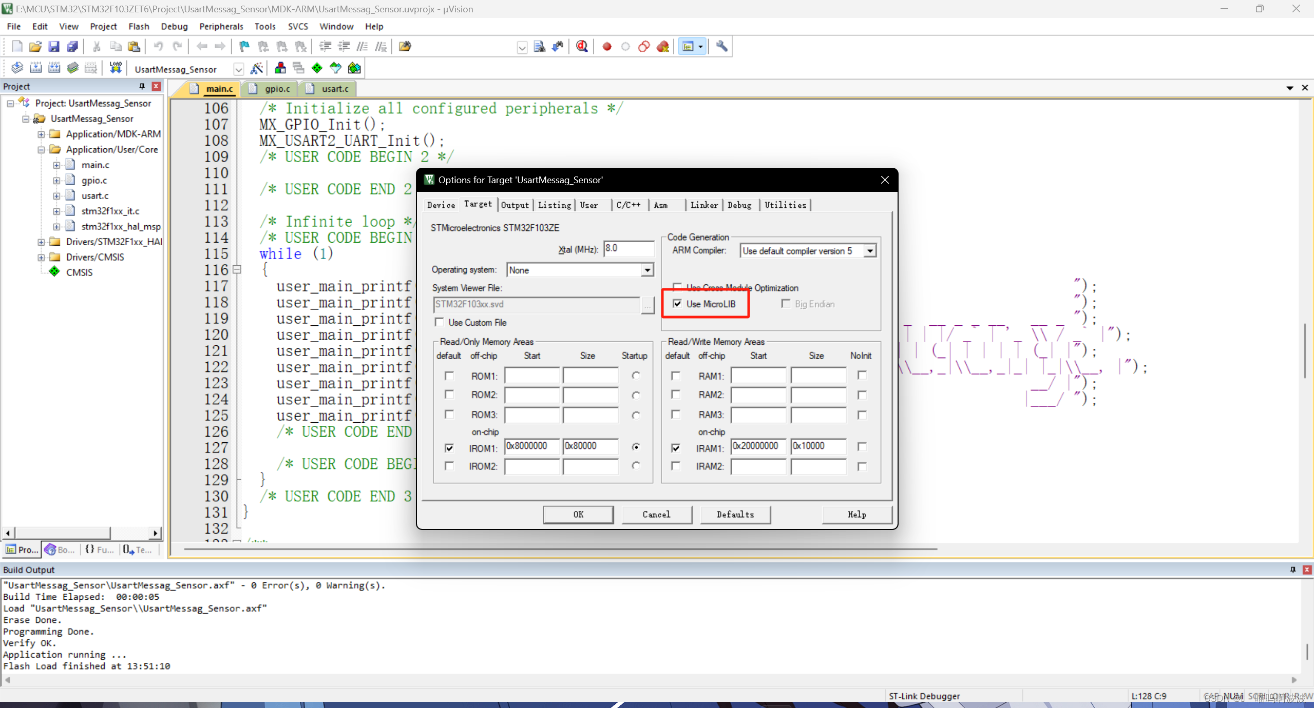STM32学习问题总结(2)—CubeMX生成项目后串口没效果和Microlib_stm32cubeide microlib-CSDN博客