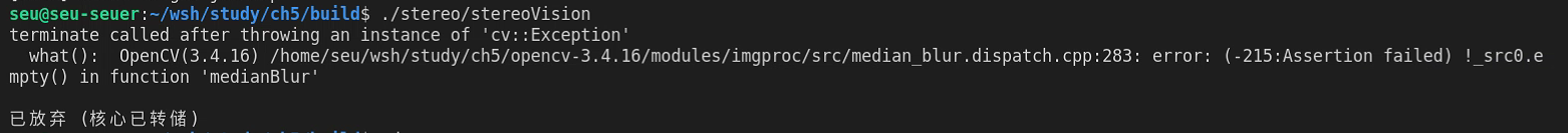 使用“Opencv“时遇到terminate called after throwing an instance of ‘cv::Exception‘问题的解决方案_terminate ...