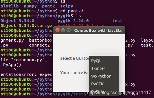 【python】【Linux】PyGTK模块的使用-PyGTK ComboBox类 【十五】_pygtk checkbox-CSDN博客