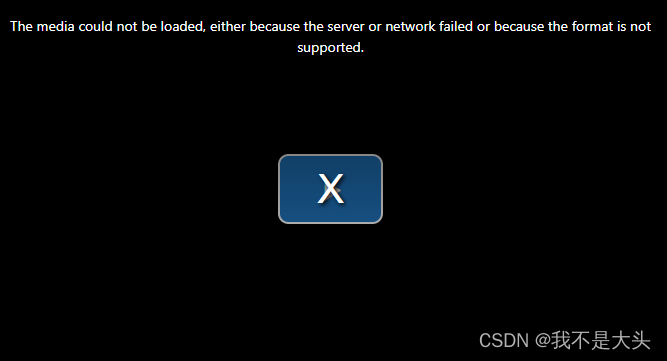 The media could not be loaded, either because the server or network failed or because the format ...