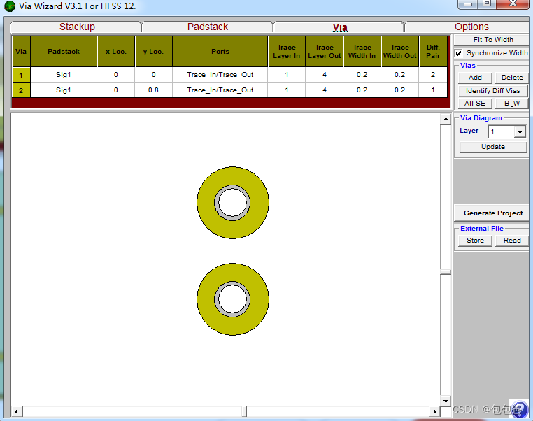 HFSS 差分过孔的仿真和优化_via wizard-CSDN博客