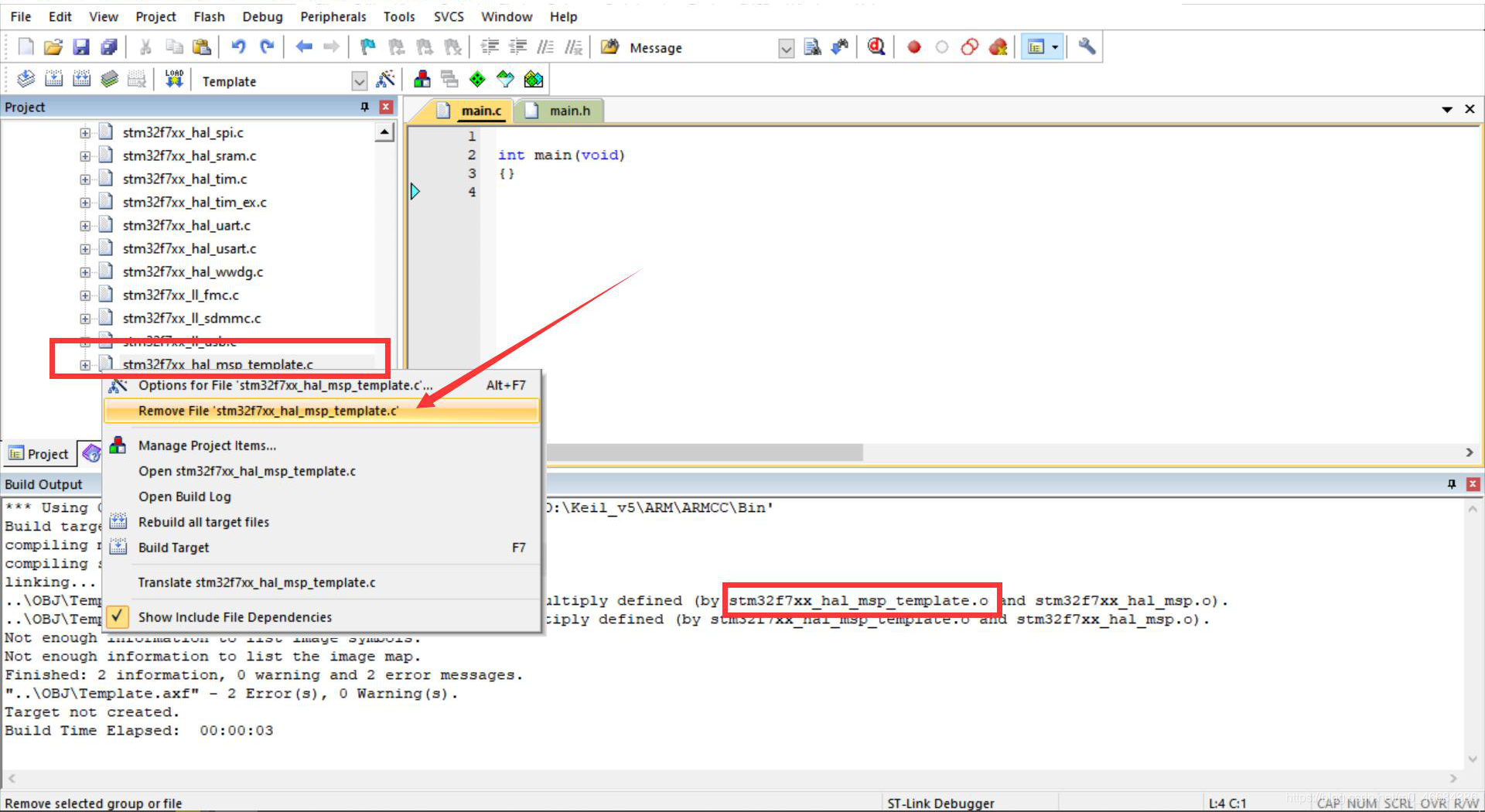 MDK Keil5创建stm32工程出现 Error: L6200E: Symbol HAL_MspDeInit multiply defined_stm32报错l16200e-CSDN博客