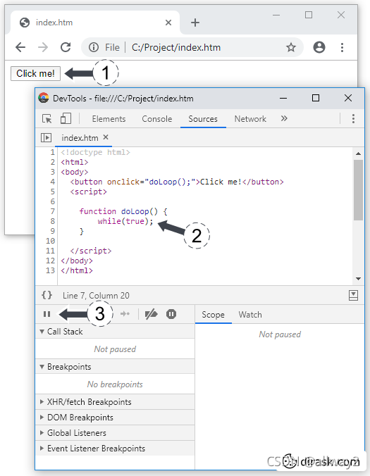 在 JavaScript 调试器中停止无限循环 - Google Chrome_chrome停止js 运行-CSDN博客