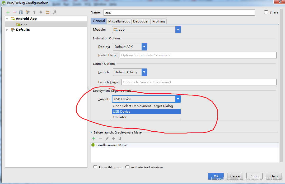 Android Studio如何使用USB调试真机以及找不到Deployment Target Options选项的操作_android studio deployment target ...