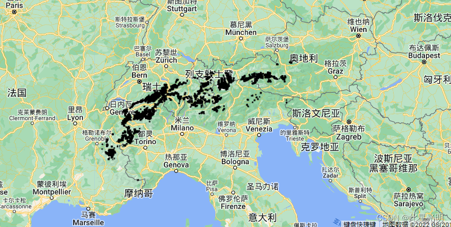 Google Earth Engine（GEE）——如何将众多小区域面和点或者多点矢量转化成为一个矢量边界防止超限使用（bounds）_gee ...