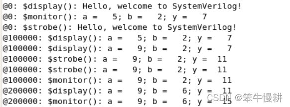 Systemverilog: $display/$write/$strobe/$monitor异同及代码示例-CSDN博客
