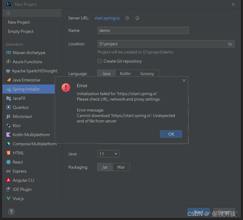 idea 创建 springboot 项目 https://start.spring.io 加载失败_idea不能打开springio-CSDN博客