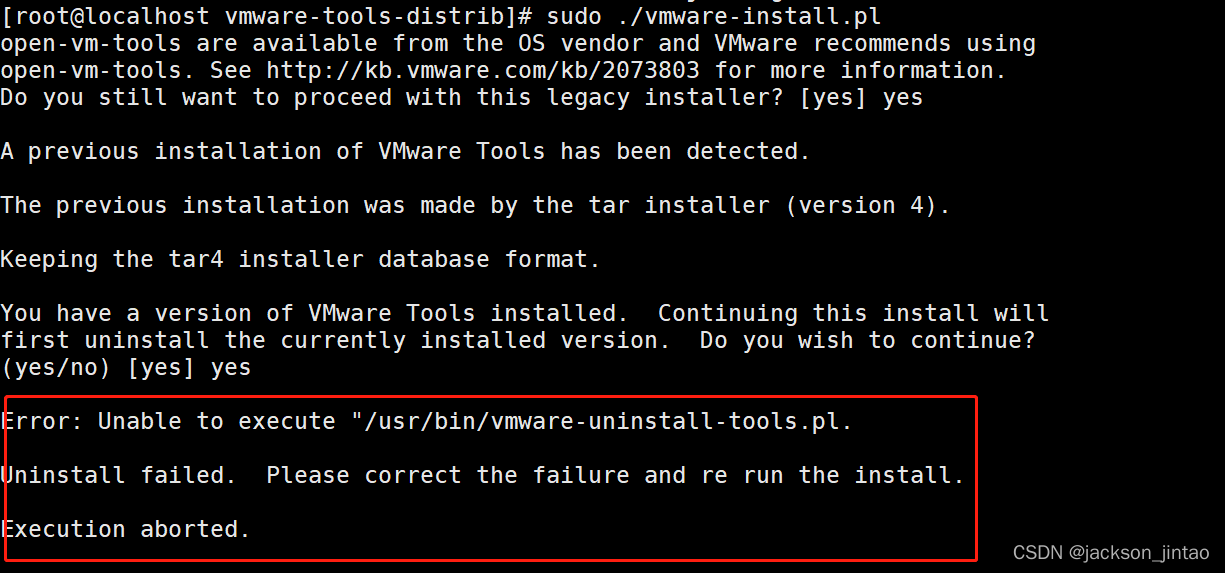 centos7安装vmware-tools报错Error: Unable to execute “/usr/bin/vmware ...