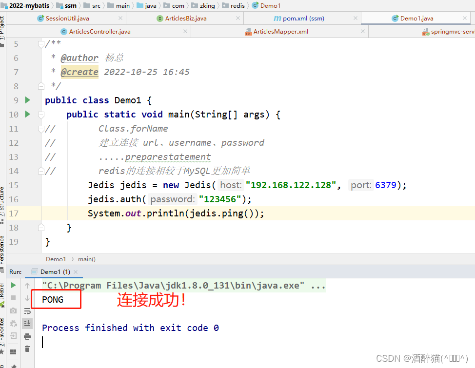 Redis-使用java代码操作Redis_java 查询redis中某一个值的代码-CSDN博客