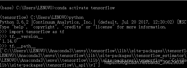 在win10下anaconda prompt下查看TensorFlow安装版本与安装路径_怎么在anaconda prompt中查看软件的路径-CSDN博客