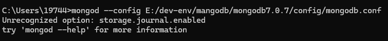 MongoDB 6.1 及以上版本使用配置文件的方式启动报错 Unrecognized option: storage.journal.enabled-CSDN博客