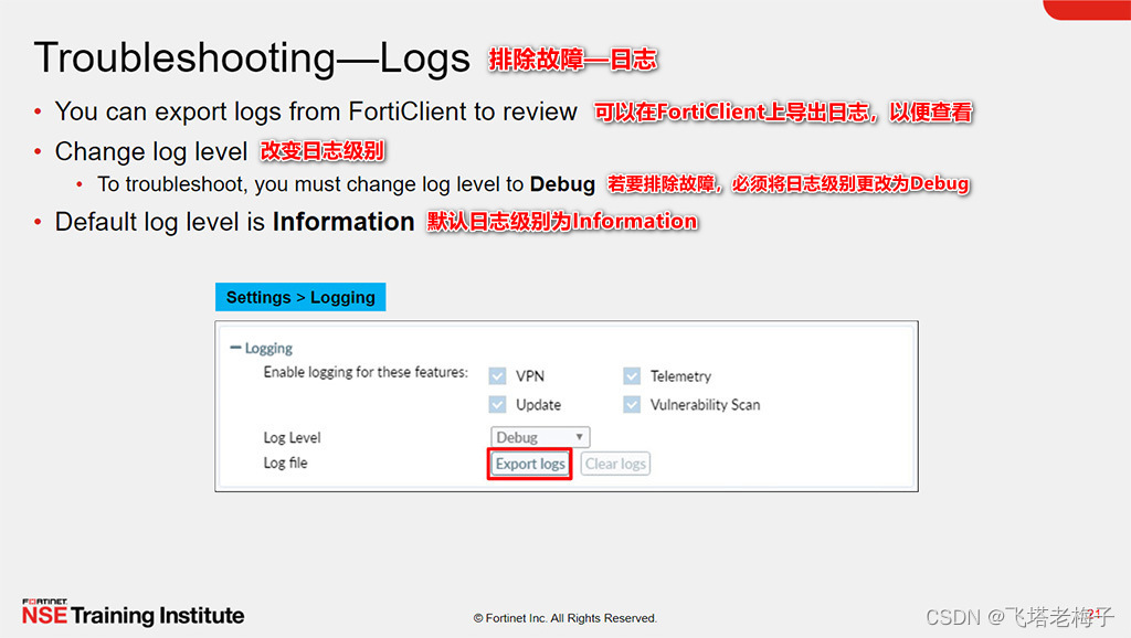 教程篇(7.0) 07. 诊断和故障排除 FortiClient EMS Fortinet 网络安全专家 NSE 5_forticlient ...