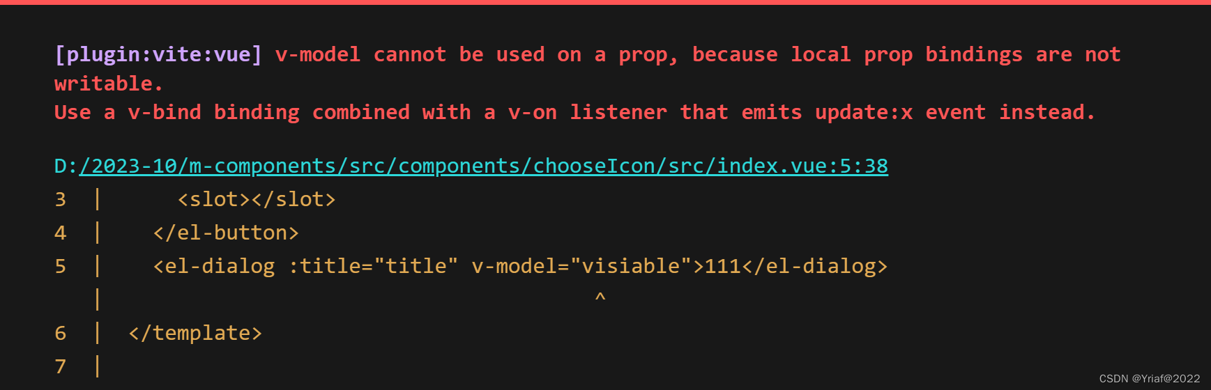 Vue3element Plus Props中的变量使用 V Model 报错vue的prop和v Model无效 Csdn博客
