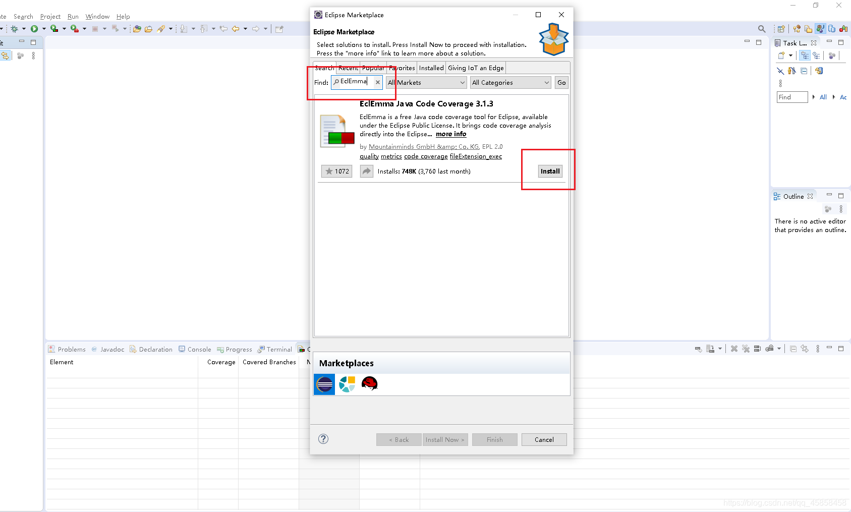 JUnit之EclEmma覆盖率工具（安装、使用）_eclipse导出junit測試覆蓋率-CSDN博客