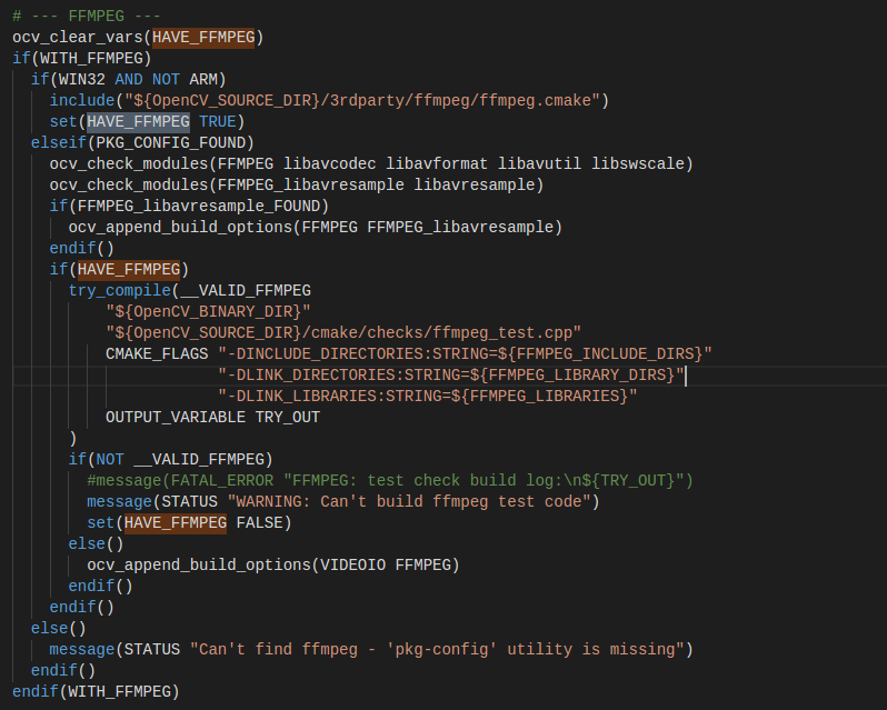 交叉编译opencv时候ffmpeg选项始终为no的解决方法_opencv ffmpeg no_ffmpeg: no-CSDN博客
