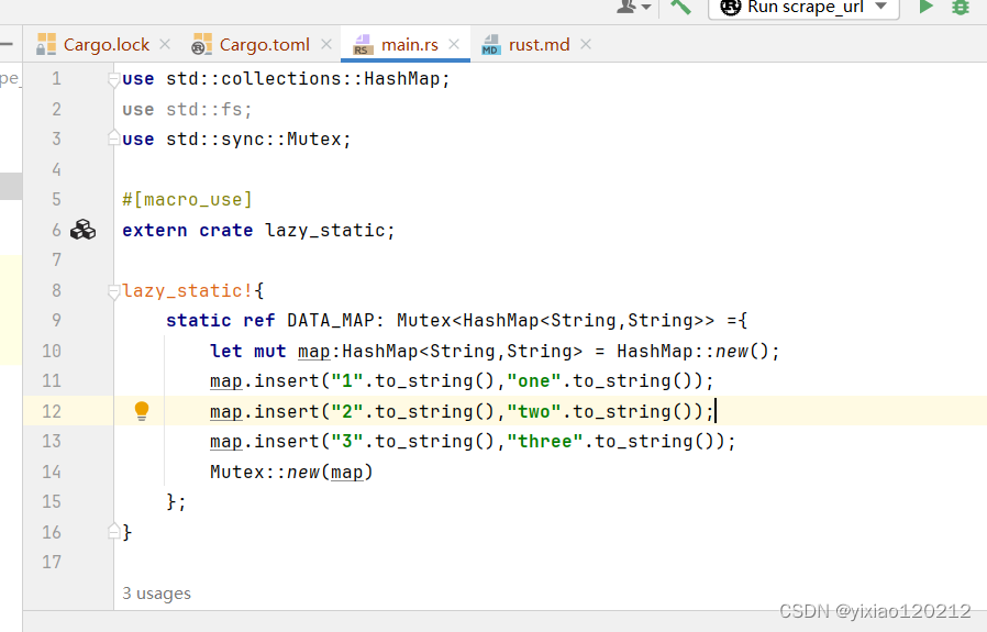 Rust开发途中 error: cannot call non-const fn `HashMap::＜u32, String＞::new` in statics_cannot call ...
