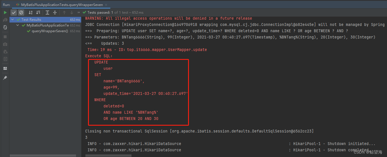 MyBatisPlus-QueryWrapper多条件查询以及修改-CSDN博客