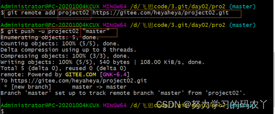 git基本指令作用以及推送项目到码云(gitee)_git 强制推送数据到码云-CSDN博客