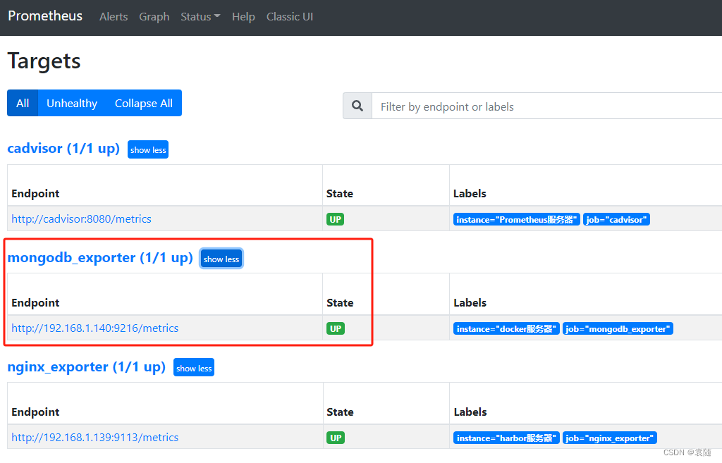 Prometheus监控添加监控mongodb+docker+MySQL8.0+服务器系统进程监控+域名过期时间监控_prometheus监控mongodb-CSDN博客