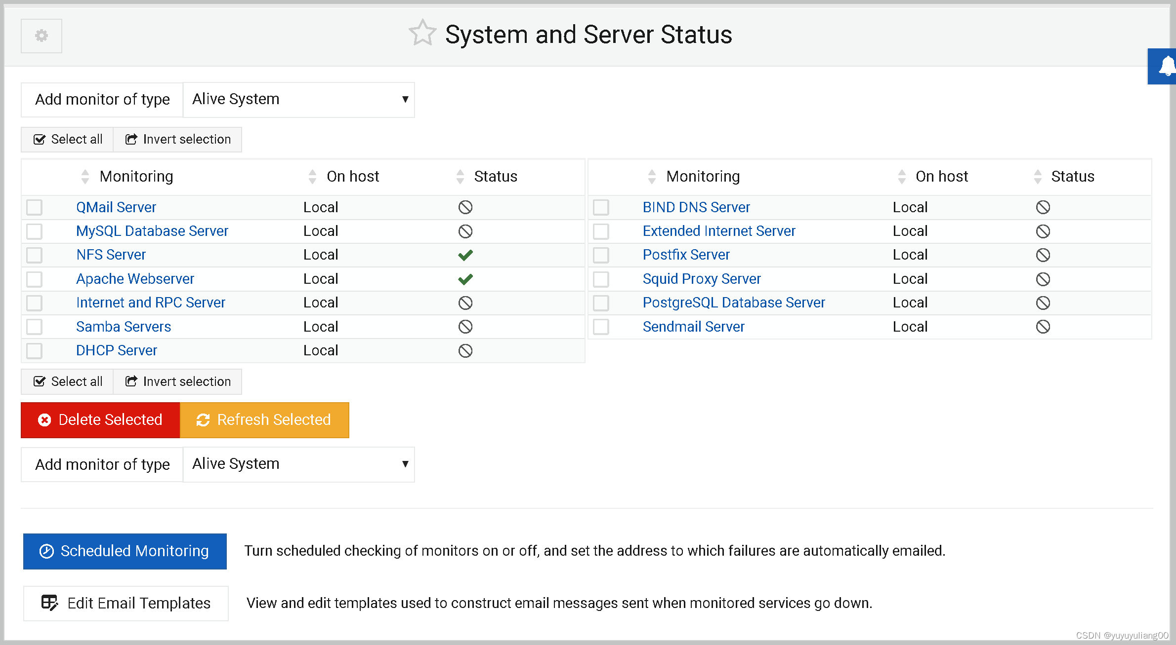 Webmin--System and Server Status模块_webmin怎么查看多台主机-CSDN博客