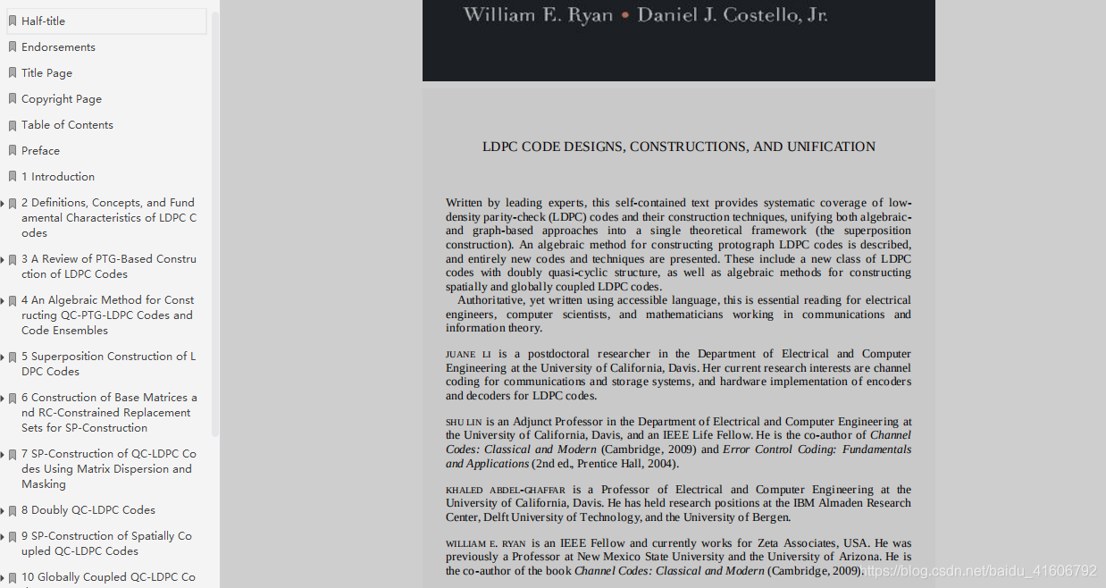 LDPC Code Designs, Constructions, and Unification 文字版下载，国外大佬LDPC著作_ldpc ...