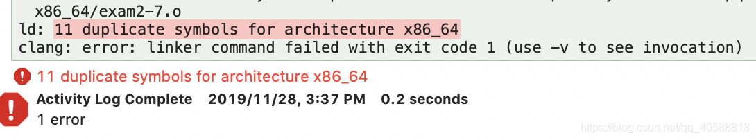 duplicate symbols for architecture x86_64编译报错解决_unity showing recent errors only 3154 duplicate ...