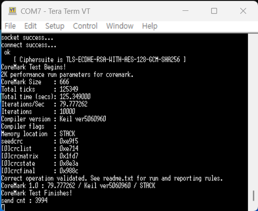 通过 SSL 的 STM32F411 W5500 Coremark 测试_stm32 openssl-CSDN博客