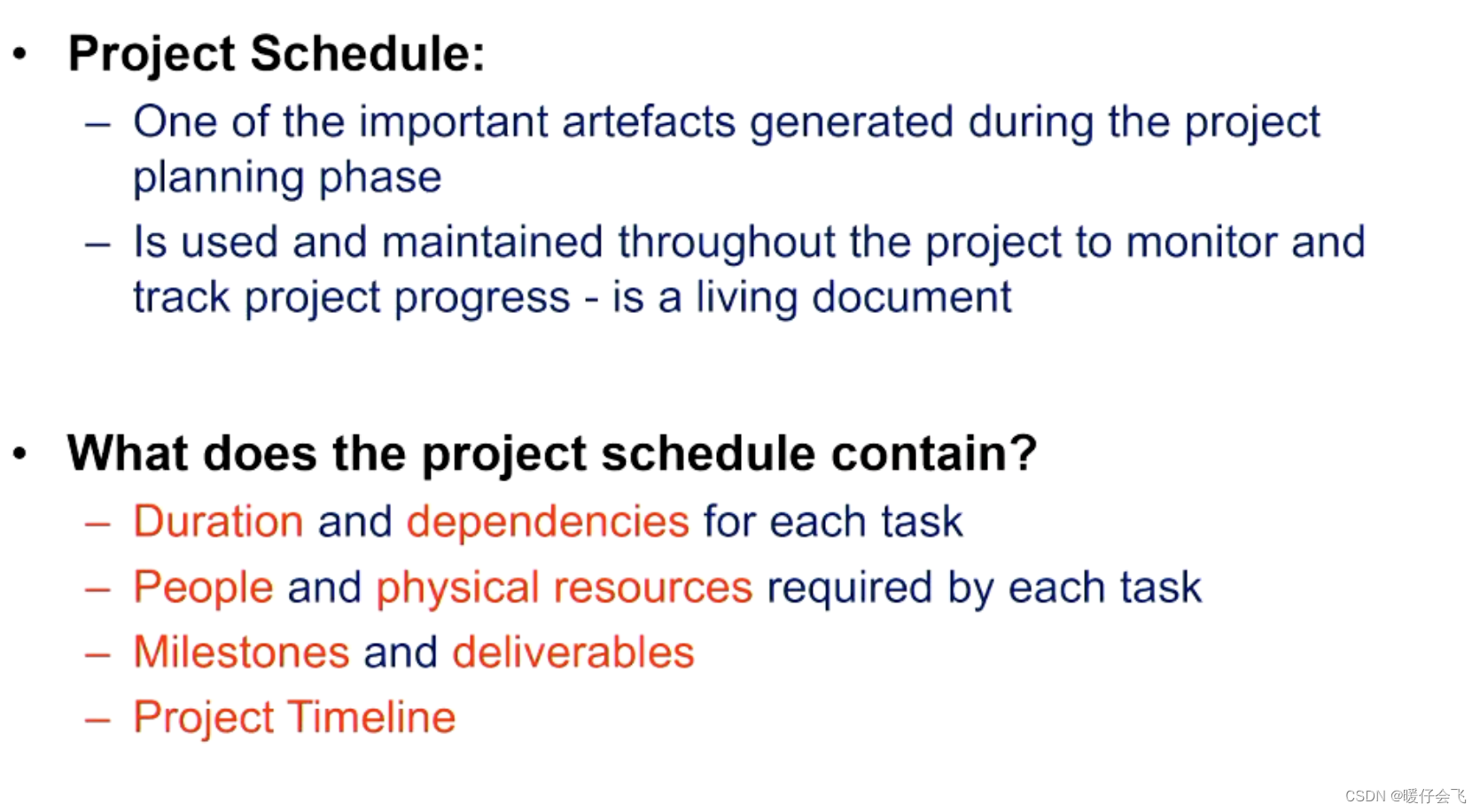软件过程与管理学习之：项目计划（Project Schedule）_项目schedule-CSDN博客