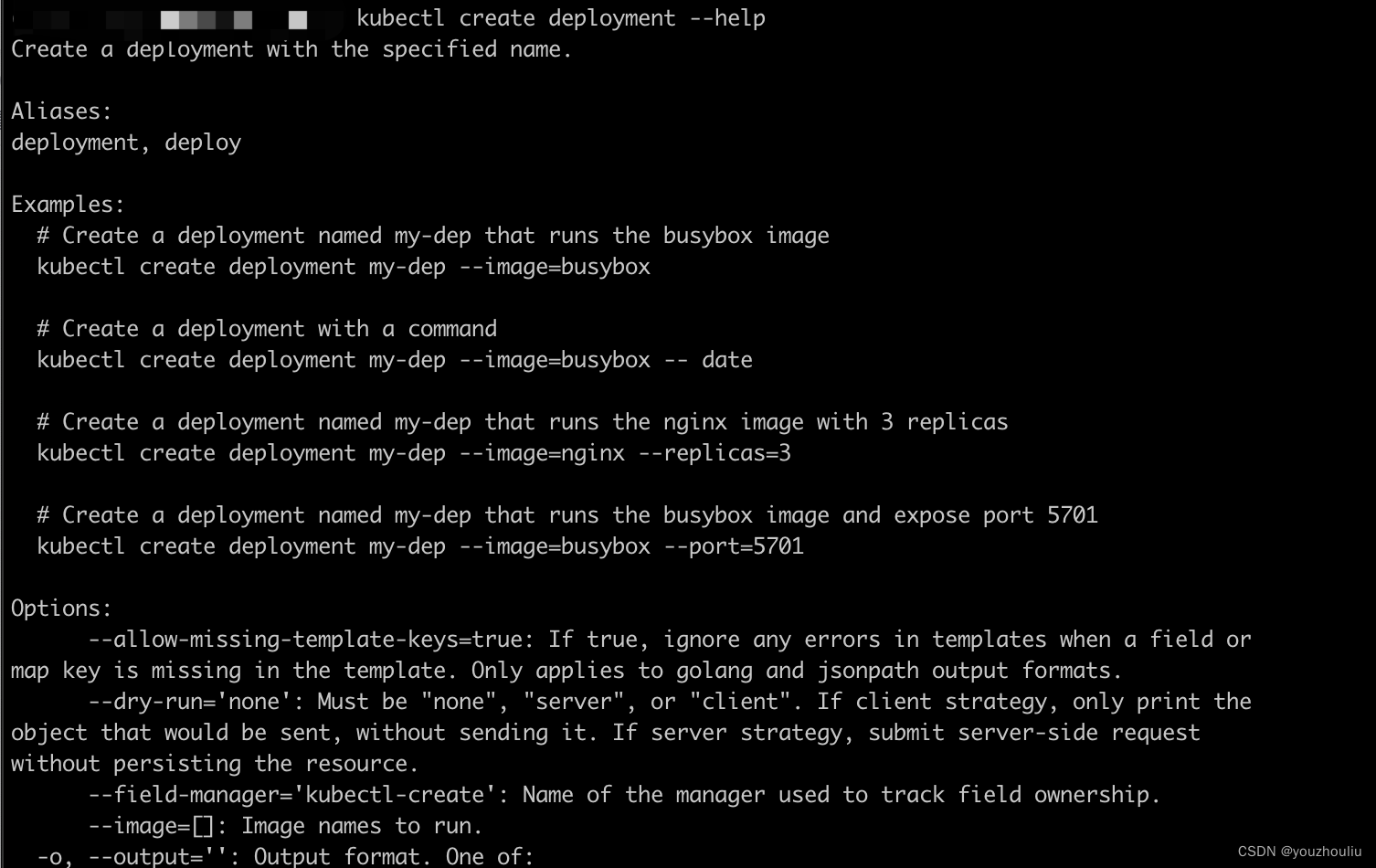 Kubectl 命令详解(十八):create Deployment Kubectl Create Deployment Csdn博客