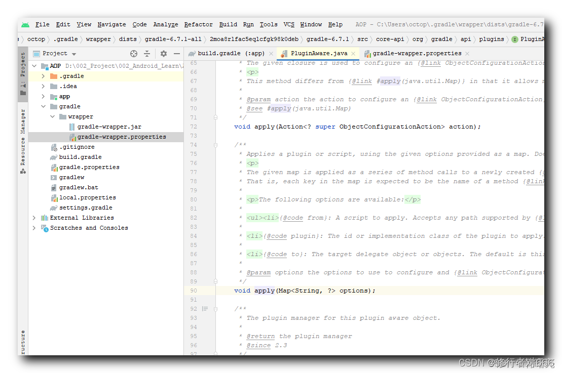 【错误记录】Android Studio 中查看 Gradle 配置的方法源码 ( 配置 gradle-wrapper.properties ...
