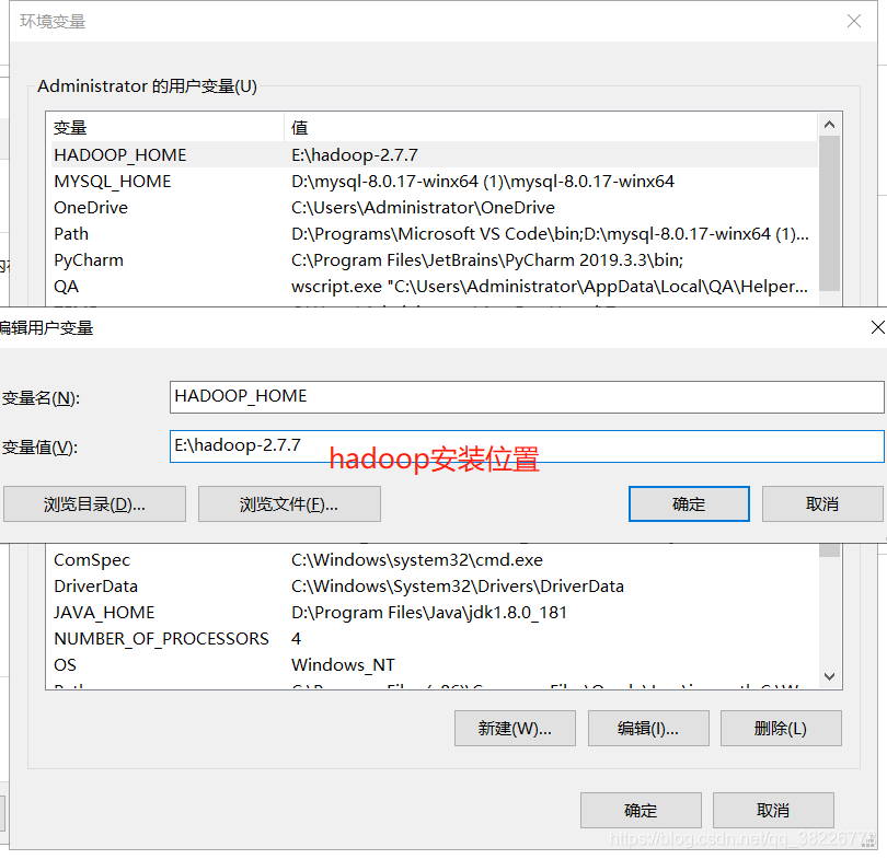 windows安装hadoop教程_winutils中的bin目录整个替换hadoop中的bin目录-CSDN博客