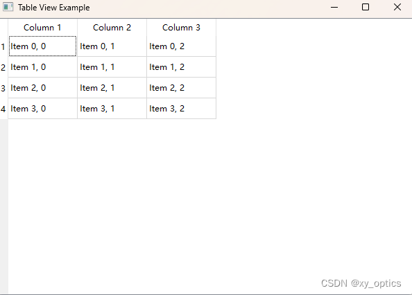 PyQt5中的Table view详解_pyqt5 tableview-CSDN博客