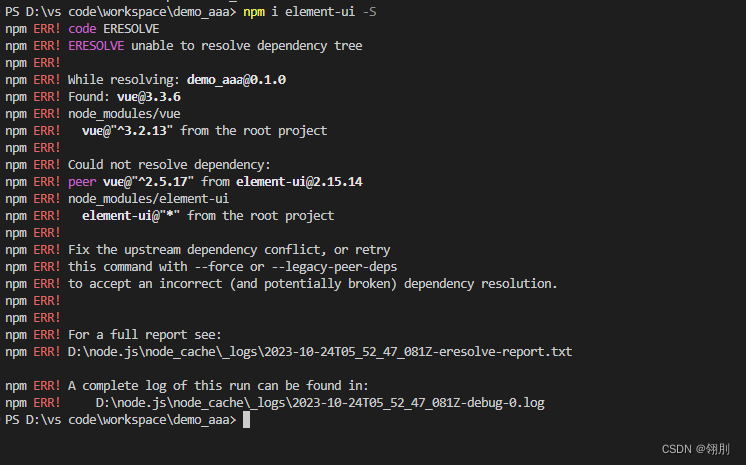 Vue3安装element-ui 失败的原因及解决方法_vue3.0和elementui不兼容-CSDN博客
