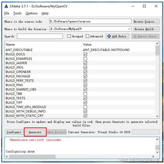 【笔记】Windows下：Cmake生成Opencv解决方案 && 编译Opencv源码_windows cmake opencv-CSDN博客