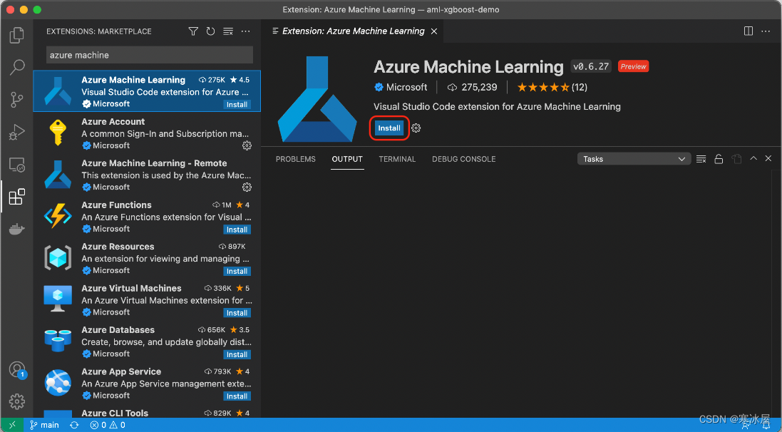 Azure上的python机器学习第1部分：使用python、vs Code和azure Ml创建xgboost模型vscode使用