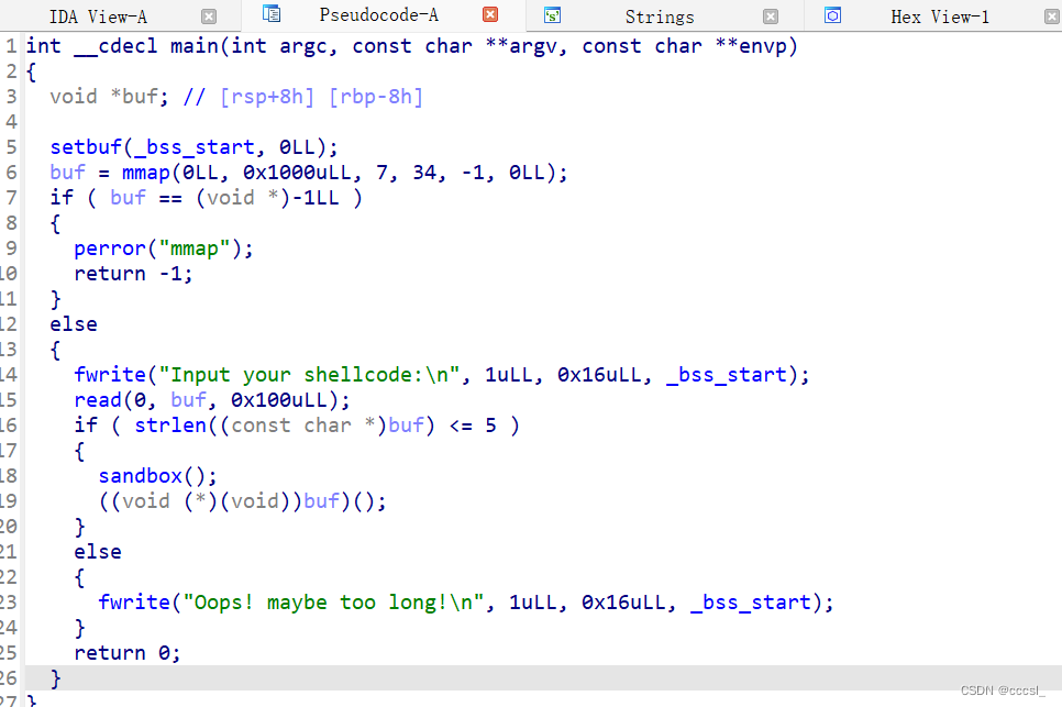 某大学信息安全竞赛——shellcode1 绕过strlen检查，绕过沙箱检查，执行orw shellcode拿到flag_strlen绕过-CSDN博客
