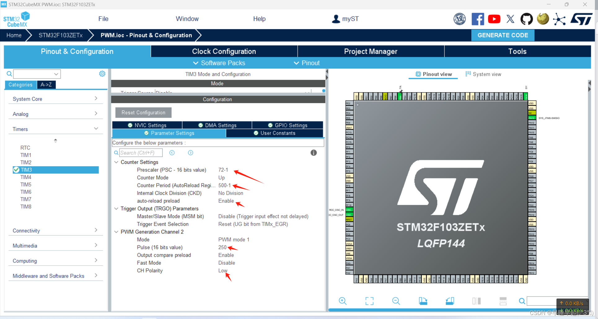 stm32基于HAL库通过控制PWM占空比调节LED亮暗（cubemx）_hal库设置pwm占空比-CSDN博客