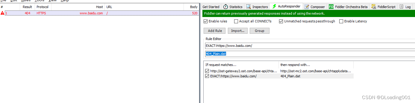 Fiddler中AutoResponder的简单使用_fiddler autoresponder-CSDN博客