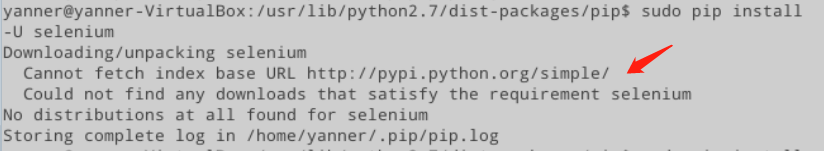 如何解决ubuntu安装selenium时出现错误：Cannot fetch index base URL http://pypi.python.org/simple/-CSDN博客