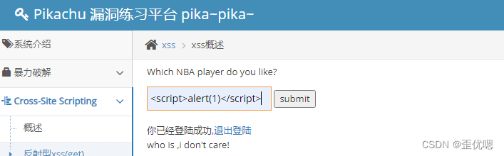 XSS（跨站脚本）------------pikachu靶场_xss跨站攻击pikachu-CSDN博客