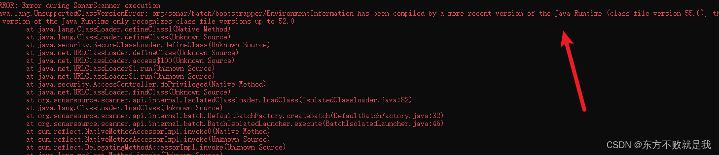 java.lang.UnsupportedClassVersionError: org/sonar/batch/bootstrapper/EnvironmentInformation --已 ...