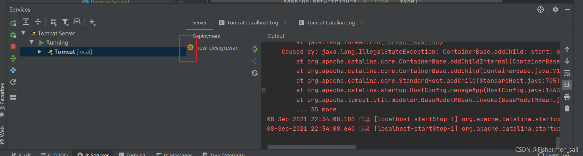 Tomcat突然无法启动，Caused by: java.lang.IllegalStateException_caused by: java.lang ...
