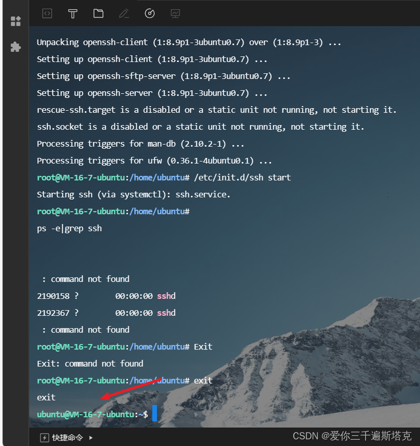 腾讯云退出root用户,登录root用户， sudo su root ，exit是退出_腾讯云su root-CSDN博客